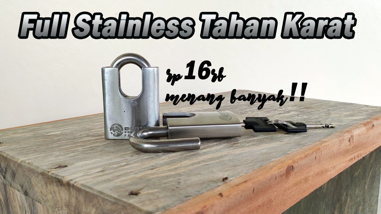 Rhino Padlocks Gembok Stainless Steel Tahan Karat - YouTube