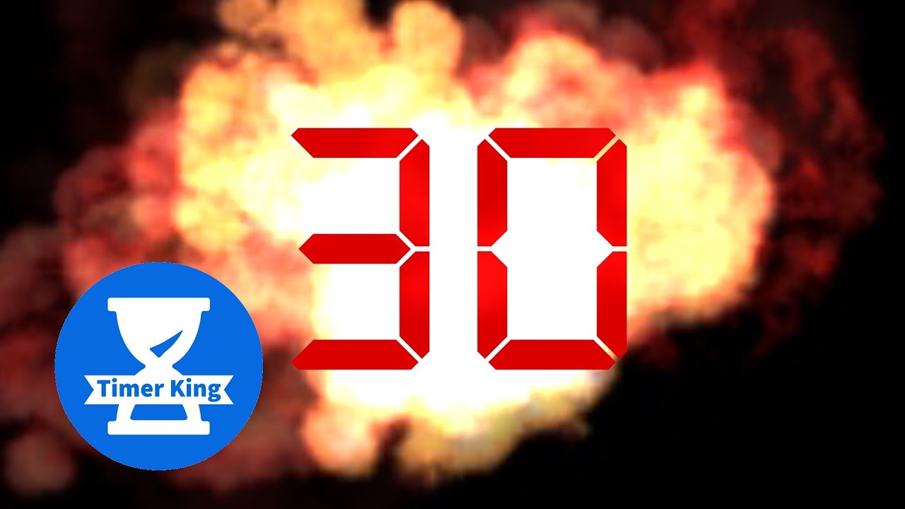 30 Second Ticking Countdown Timer With Bomb Explosion Sound | Digital ...