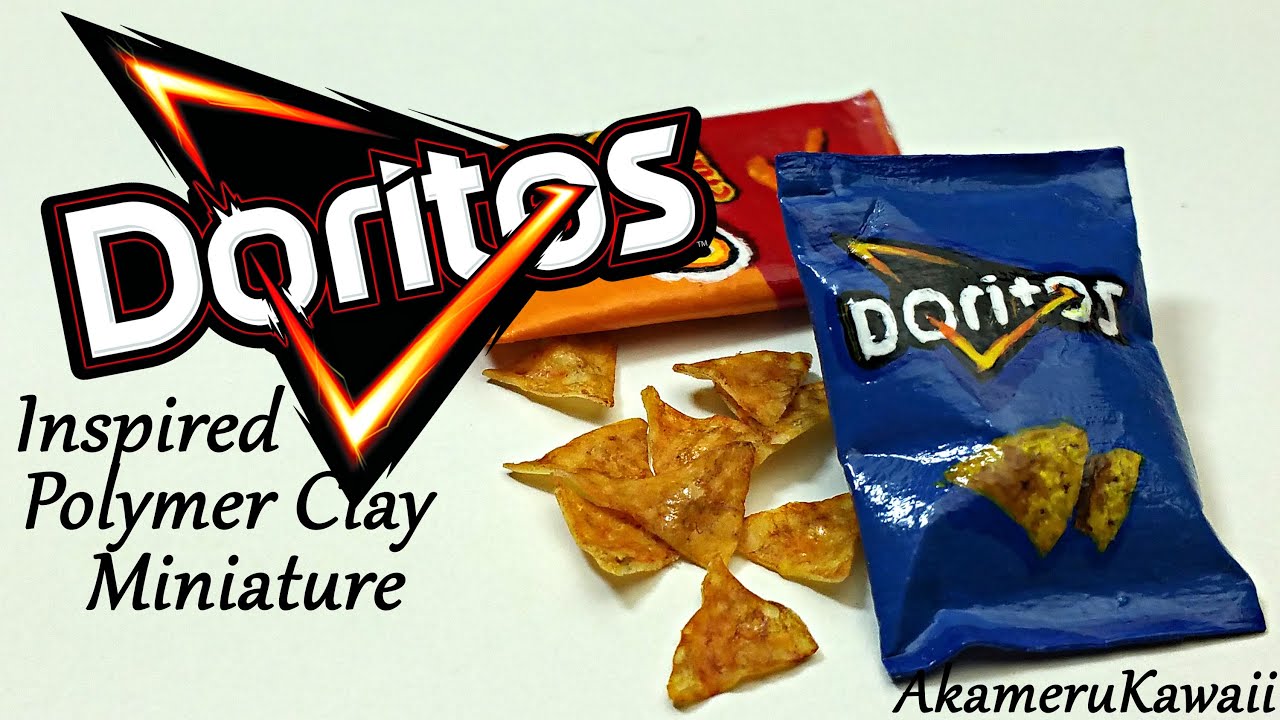 Miniature Doritos inspired Chips & Bag - Polymer Clay Tutorial - YouTube