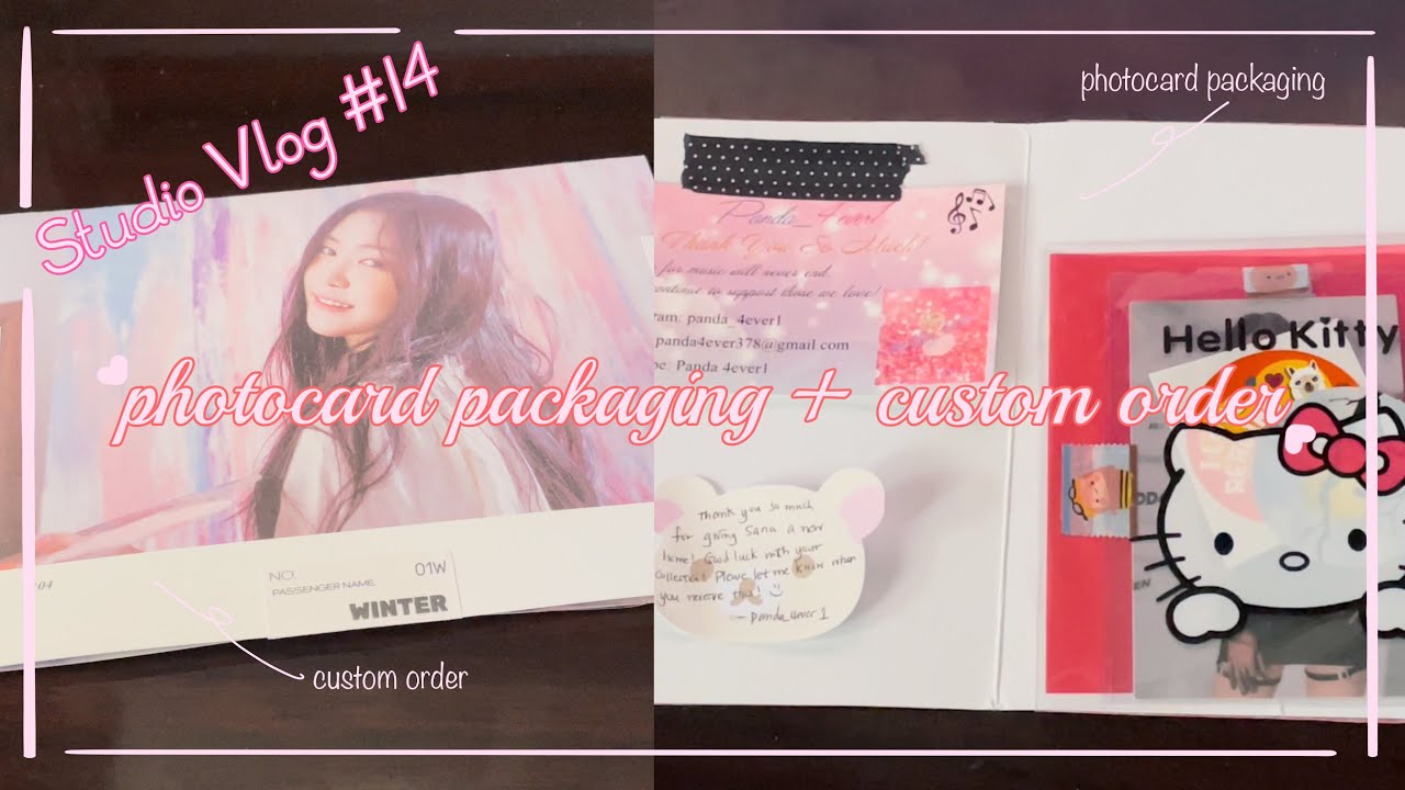 Studio Vlog #14 | kpop photocard packaging + kpop stickers + packaging ...