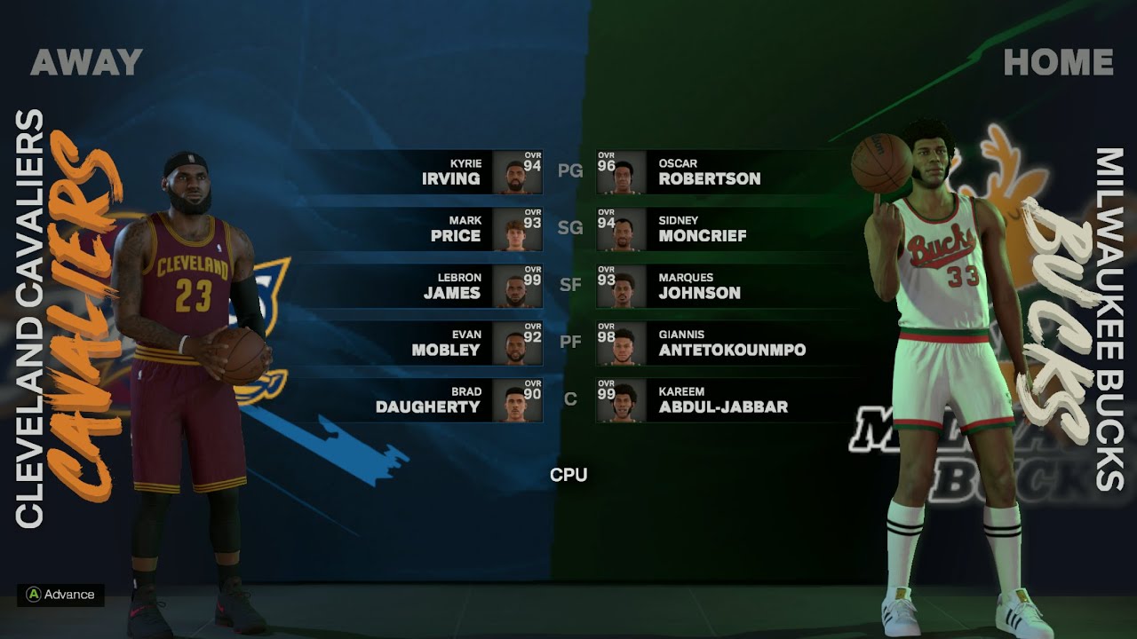 NBA 2K25 - Cleveland Cavaliers @ Milwaukee Bucks - All-Time Teams ...