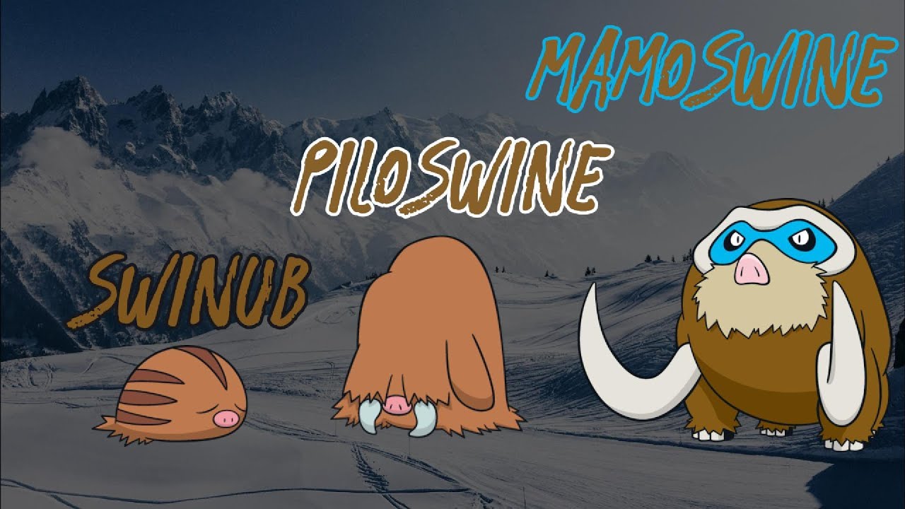 Swinub, Piloswine y Mamoswine - YouTube