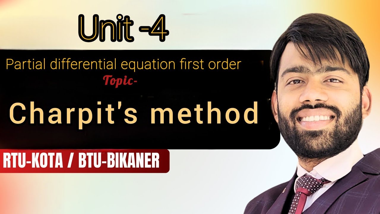 Charpit's method. solution of non linear pdf of first order #rtu #btu #engineeringmathematics ...