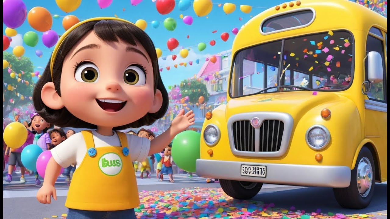 Wheels on the Bus – Magical Ride Through Fun Town | Bus Song Remix ...