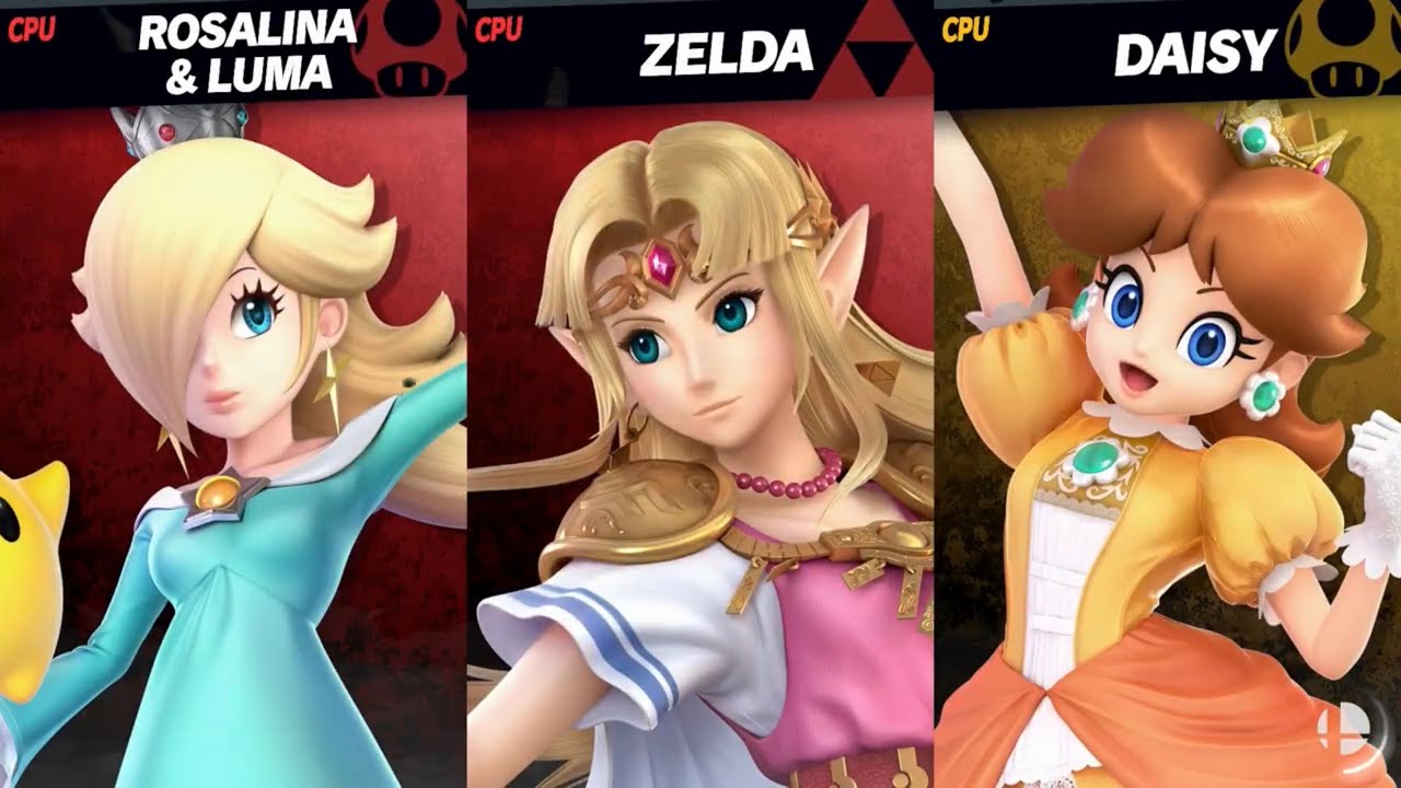 Super Smash Bros. Ultimate - Rosalina & Luma and Zelda vs Daisy - YouTube