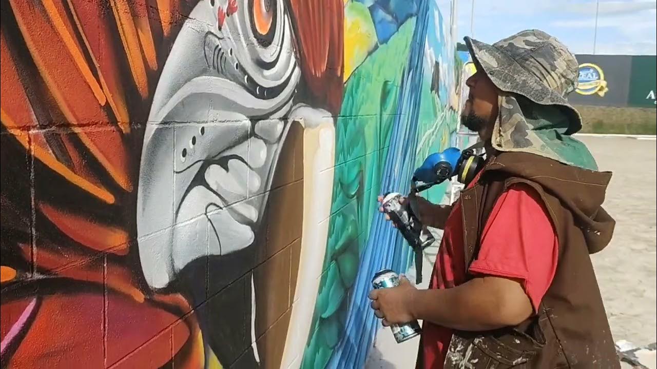 arara vermelha arte graffiti by Denis Ldo 2023 - YouTube