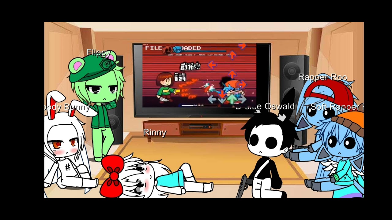 Rapper Roo reacted to Chara vs BF Knife epic battle FNF - YouTube