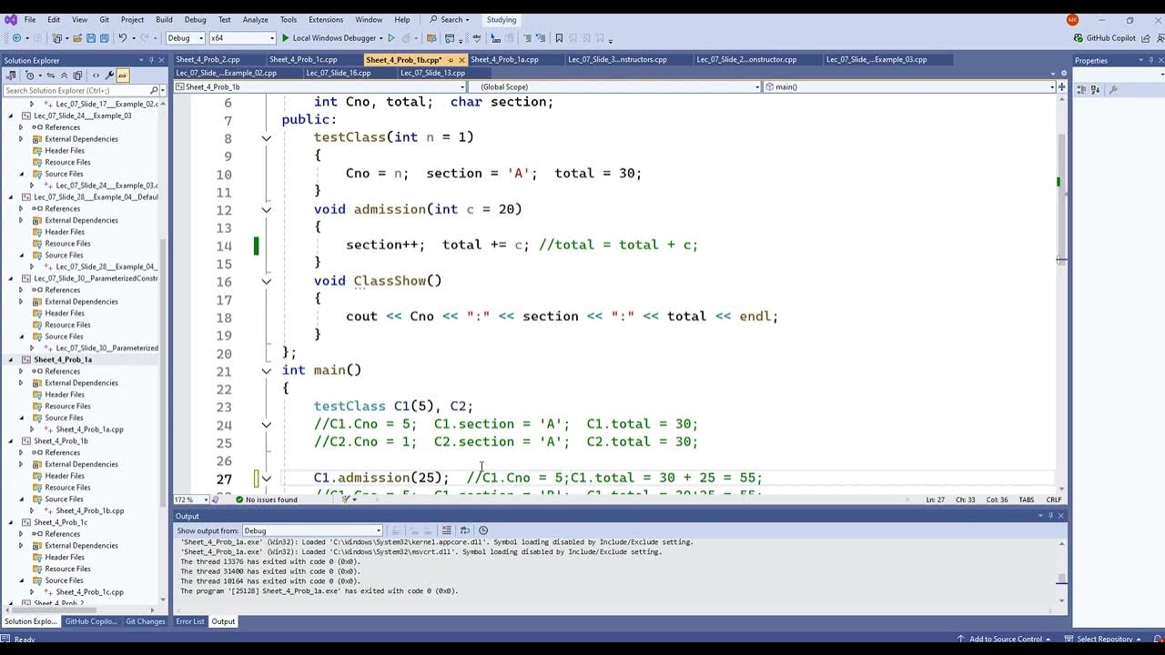 Data Structure - 1st Year 2nd Term - Tutorial 5 // Part2: Classes Sheet Part1 - YouTube
