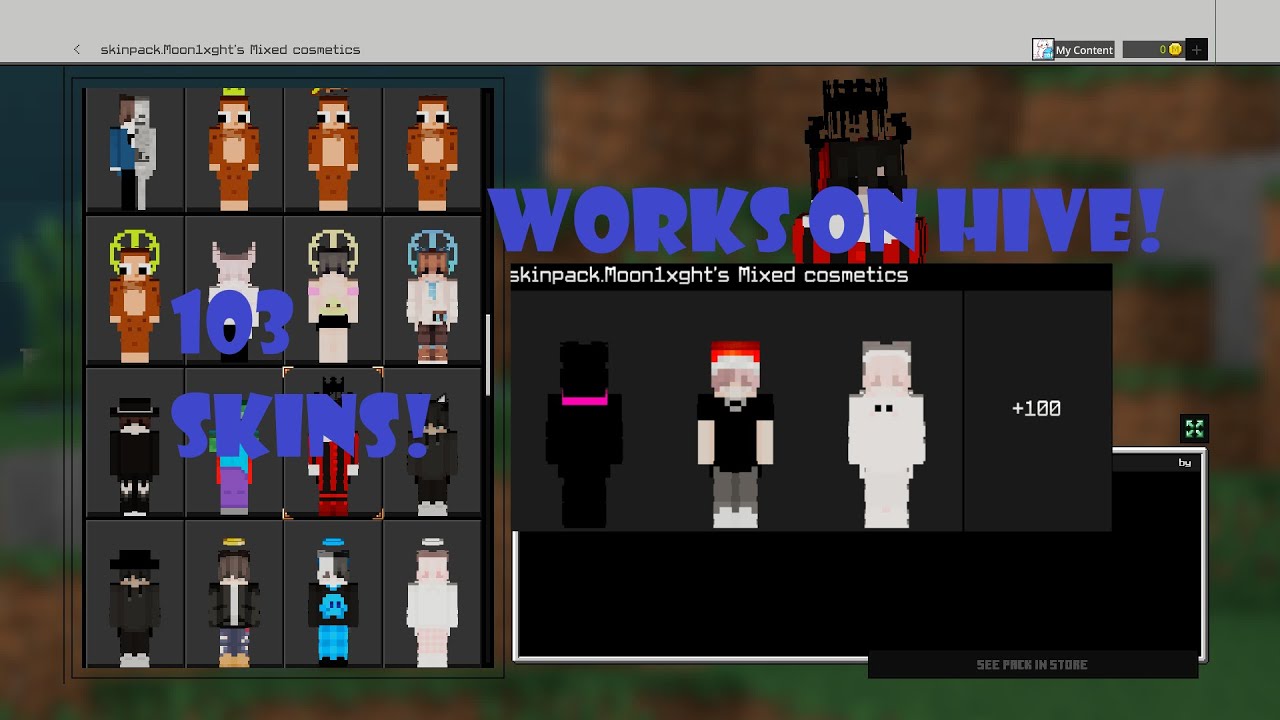 MY MIXED COSMETIC SKIN PACK (50 sub special) (100+ SKINS) - YouTube