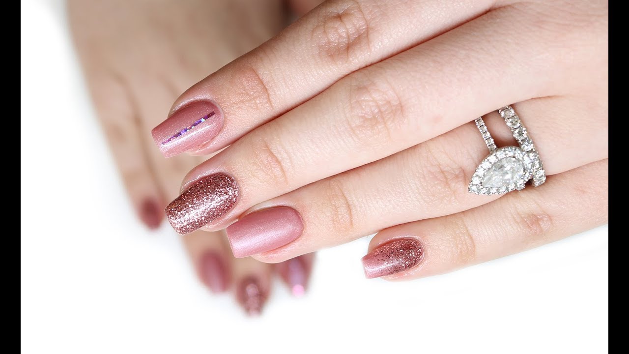 DUSTY ROSE GEL NAIL TUTORIAL - YouTube