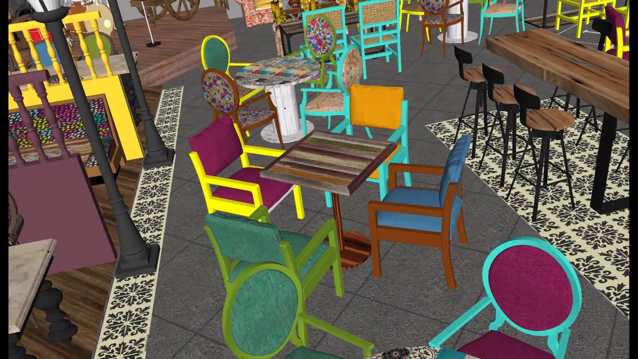 Desi Dhaba Restaurant walk through 3D Interior Designing ...