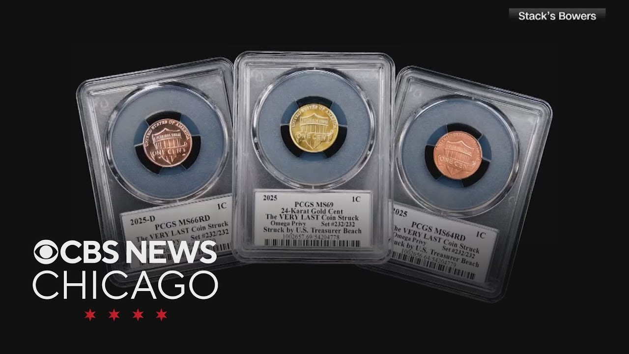Final pennies minted in U.S. sell for over $16 million - YouTube