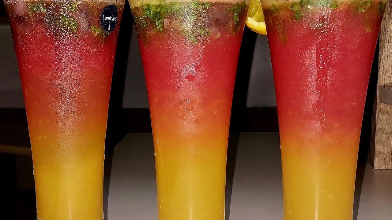 মোকতাইল(Sunset mocktail orange -watermelon mocktail summer drink) - YouTube
