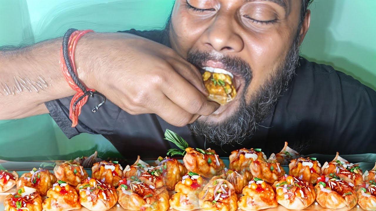 SPICY INDIAN STREET FOOD PAPRI CHAT EATING 🥵CHALLENGE | SPICY PAPRI ...