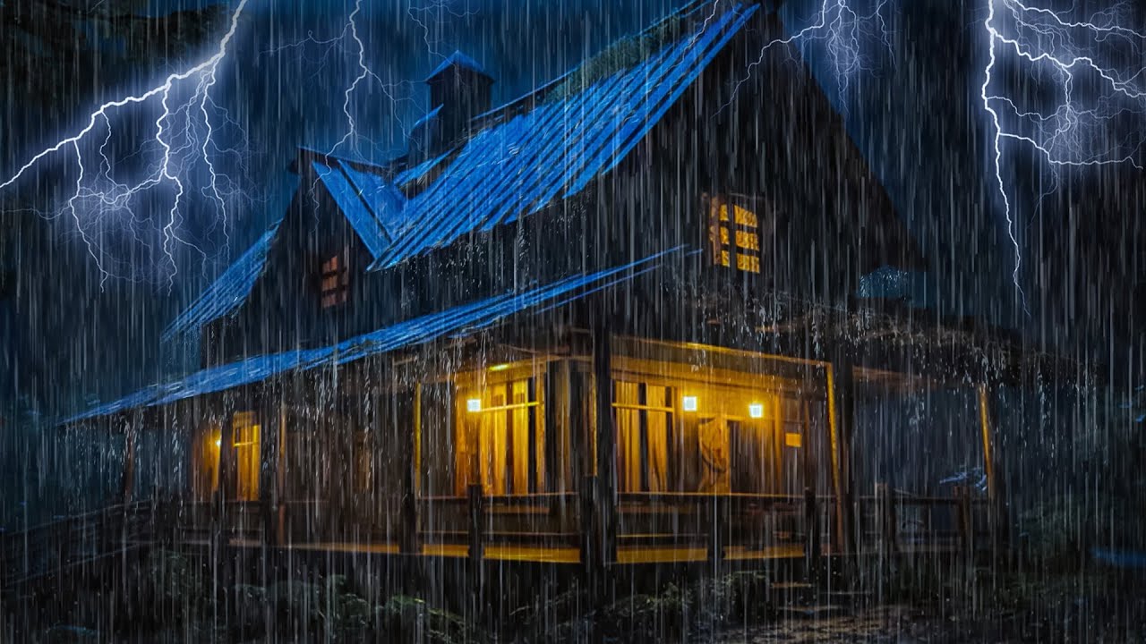 Sleep Immediately with Terrible Rainstorm, Powerful Wind, Heavy Thunder ...