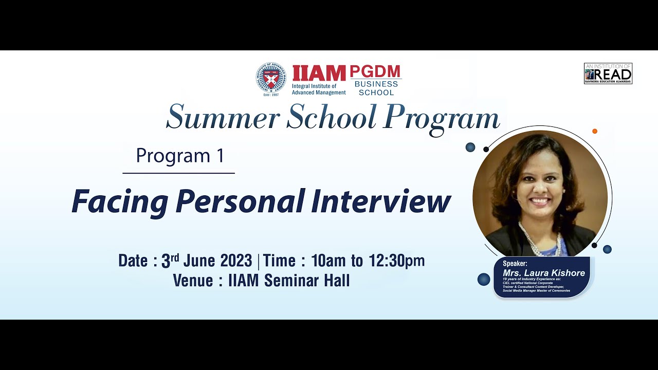 Training program on "Facing Personal Interviews" at IIAM Business ...