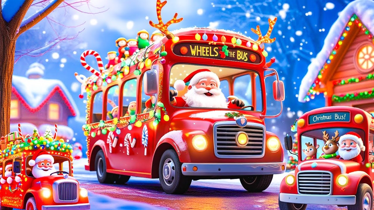 Wheels On The Bus Nursery Rhymes [ Christmas Version ] | Nursery Rhymes ...