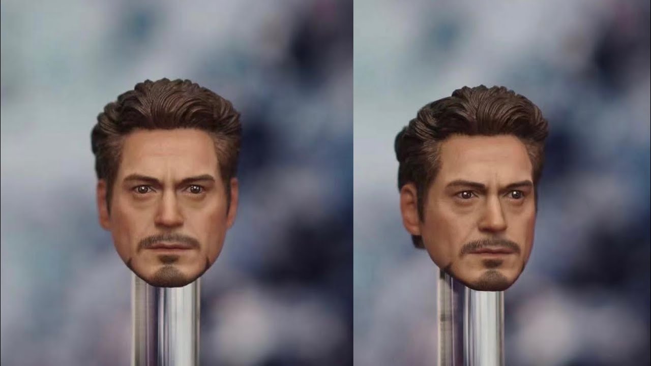 New Manipple 1/12 Scale Male Head Tony stark Sculpt For ZD Toys iron ...