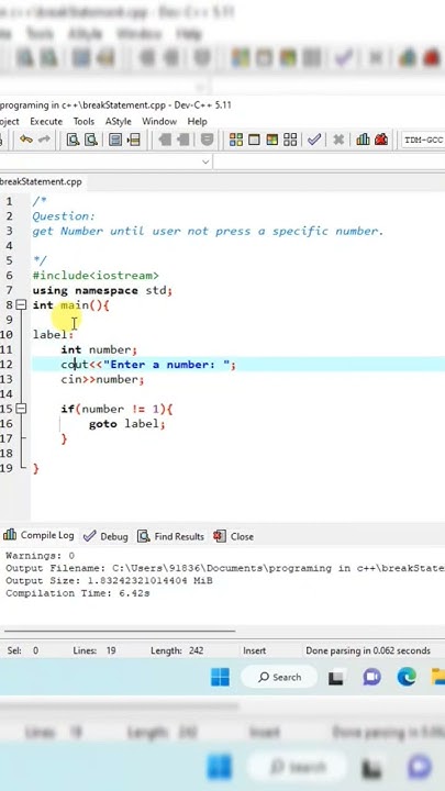 use of Goto label in C/C++ | #goto #label | #shorts #learn #cpp - YouTube