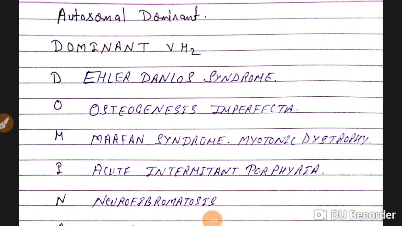 Mnemonics for autosomal dominant - YouTube