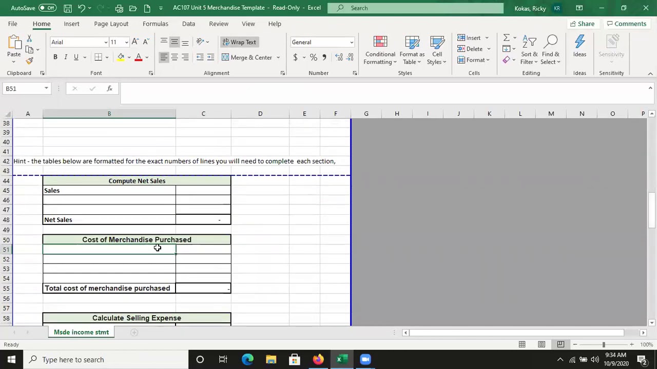Merchandise calculations income statements - YouTube