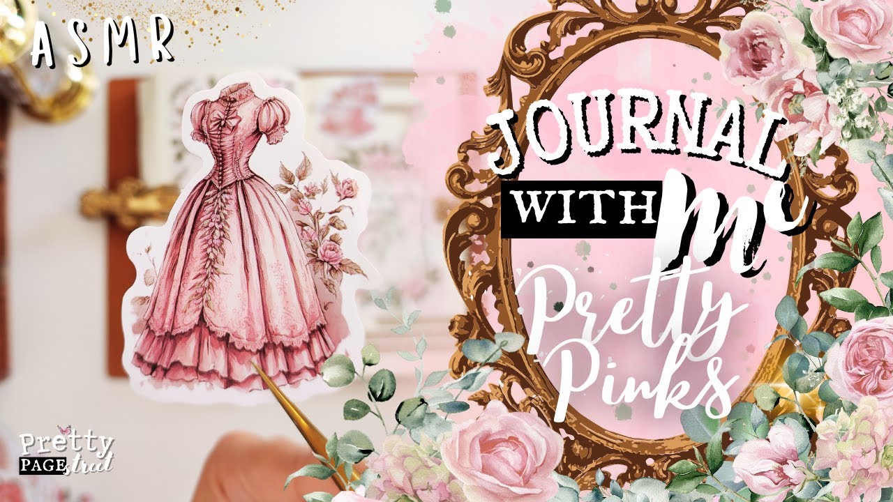 ASMR 🩷Aesthetic Journaling Pretty Pink Collage Scrapbooking | Journal ...
