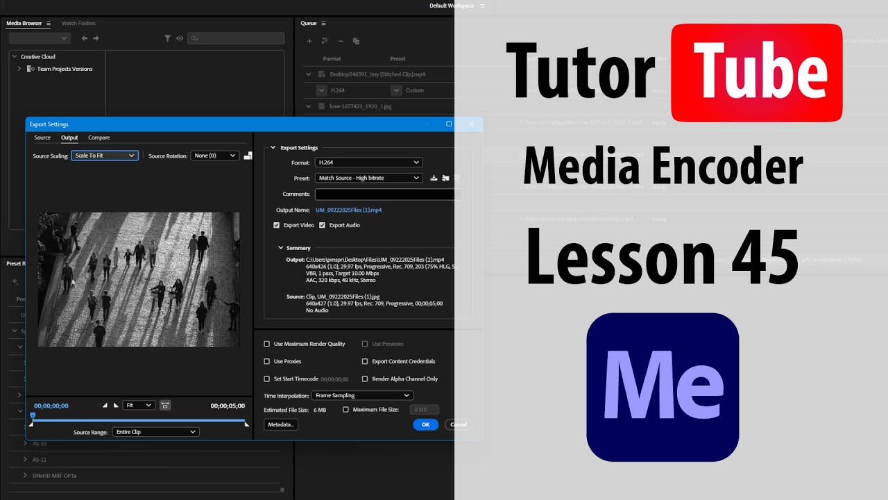 Adobe Media Encoder - Lesson 45 - High Quality Export Settings - YouTube