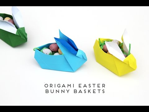 Origami Easter Bunny Basket