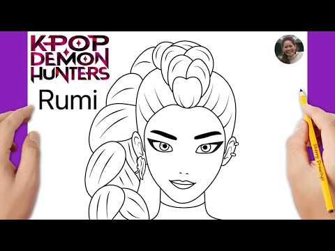 How to draw Rumi easy | KPop Demon Hunters Drawing