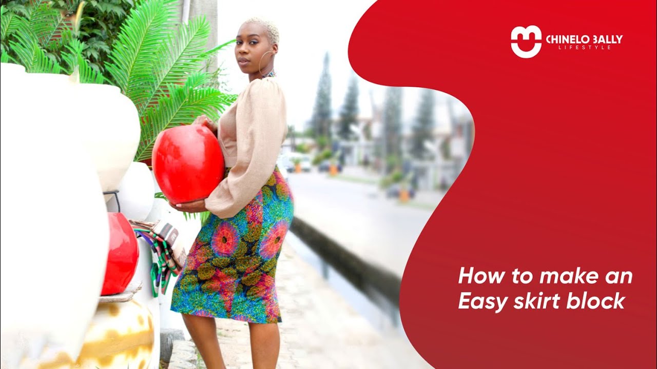 How to make an easy skirt block - YouTube