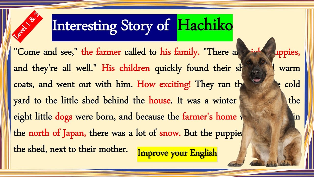 🔆 Awesome Story of Hachiko | Level 1 & 2 | Enjoy & Improve your English ...