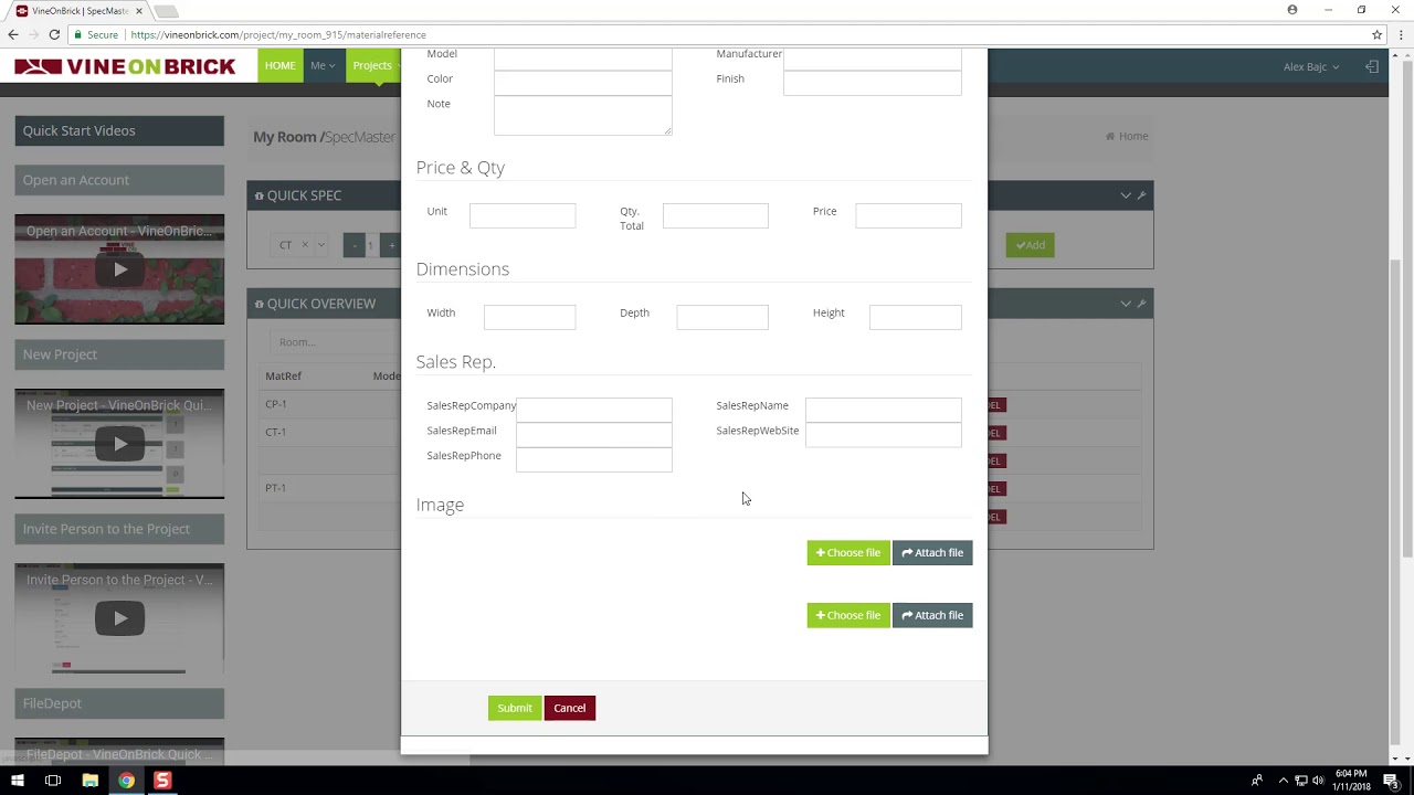 SpecMaster Finish Schedule - VineOnBrick Quick Start - YouTube