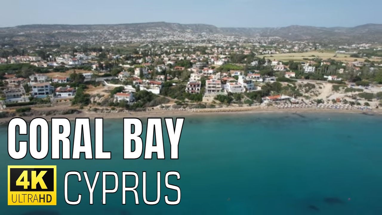 Coral Bay Beach, Paphos, Cyprus. Drone 4K. - YouTube