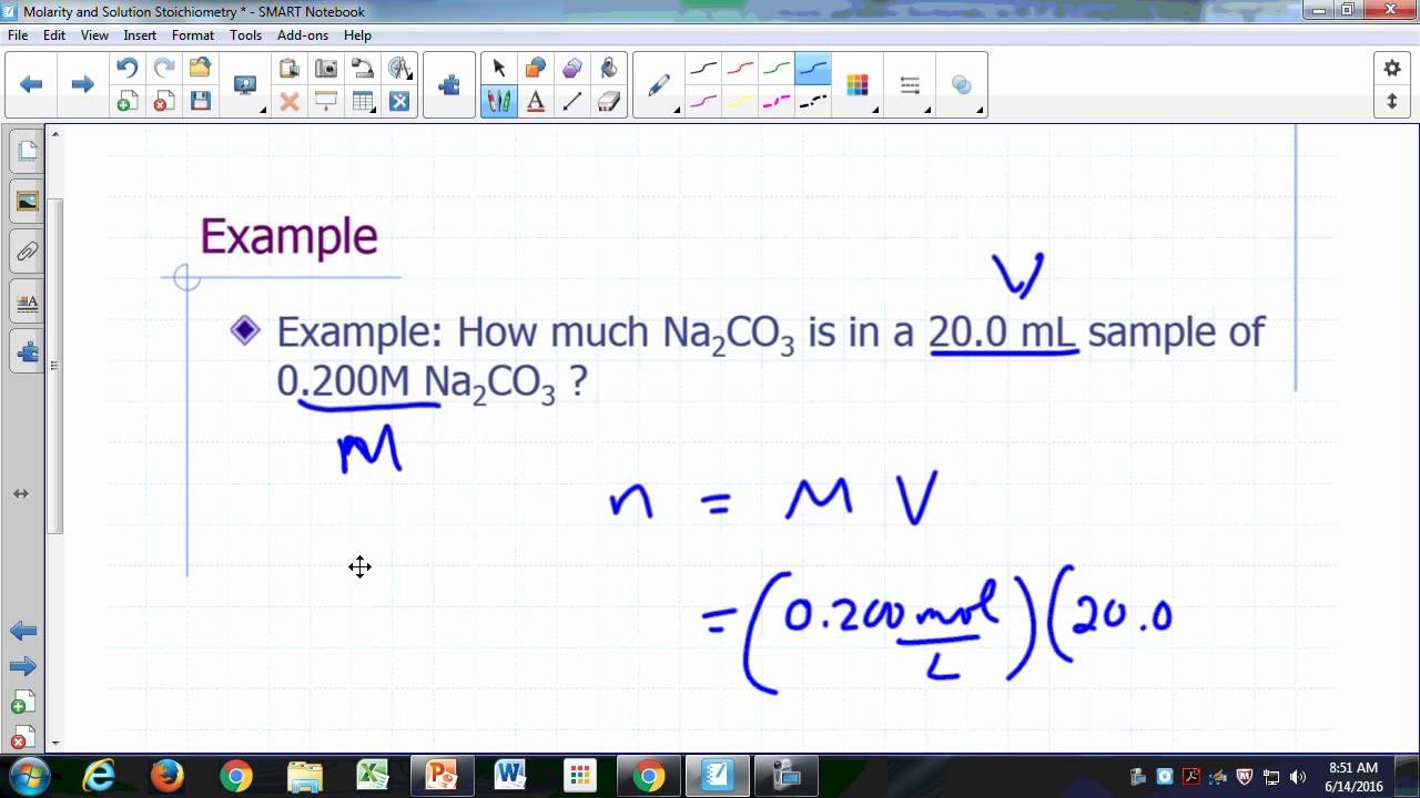 Molarity 4 - Determining Moles of Solute in a Solution -2m:12s - YouTube