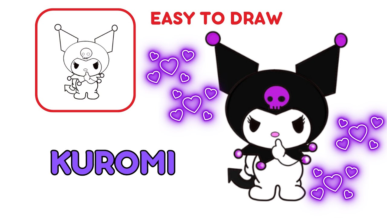 HOW TO DRAW KUROMI | SANRIO CHARACTER - YouTube