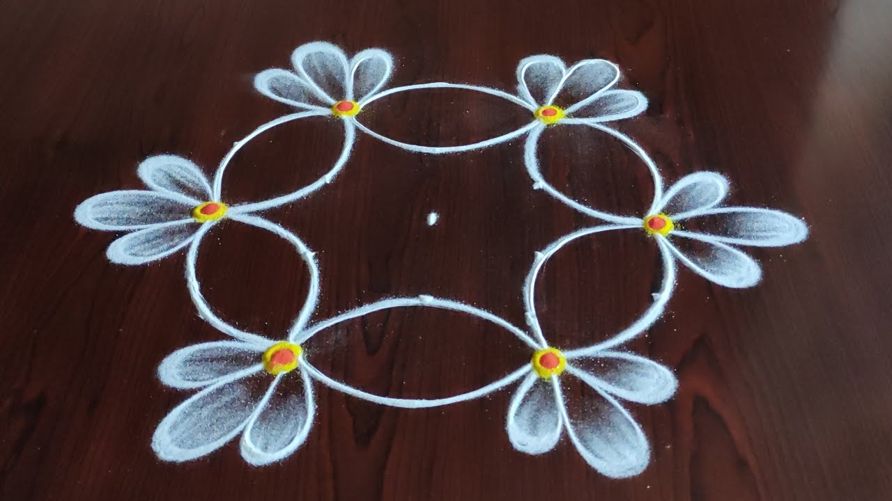 sravana magalavarm special rangoli (5×3) dot's....easy rangoli - YouTube