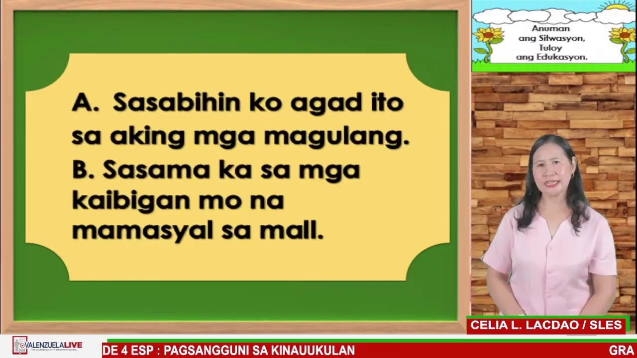 GRADE 4 ESP (Q1-W5) - PAGSANGGUNI SA KINAUUKULAN. - YouTube
