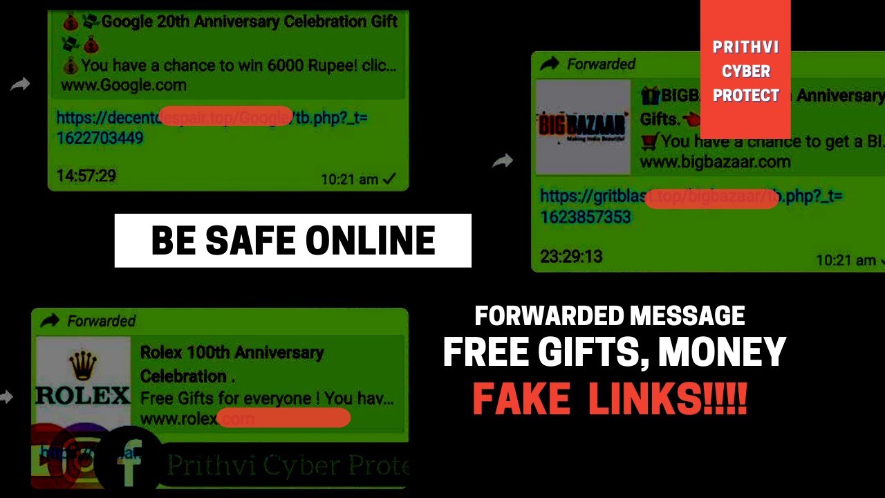 What can happen if you click on 'Fake Links' that are forwarded to you ...