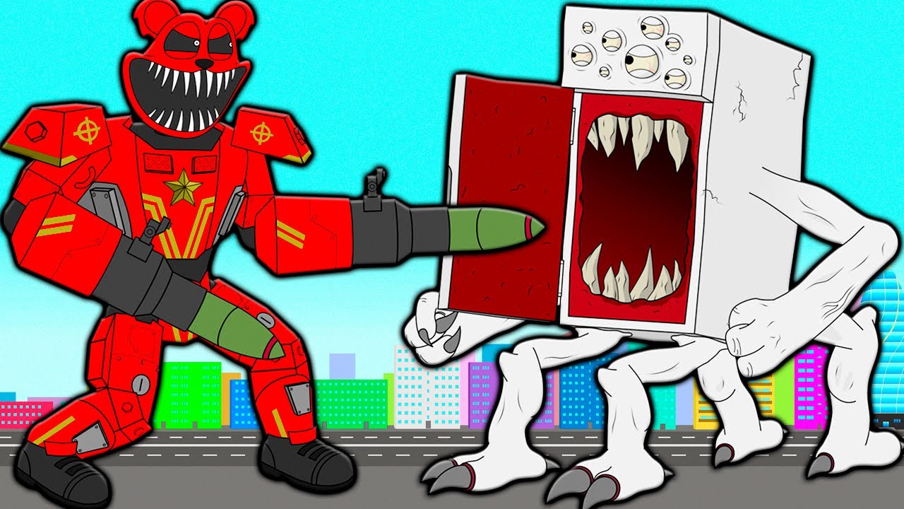 NEW CYBORG BOBBY BEARHUG SMILING CRITTER VS GIANT FRIDGE EATER! Poppy ...