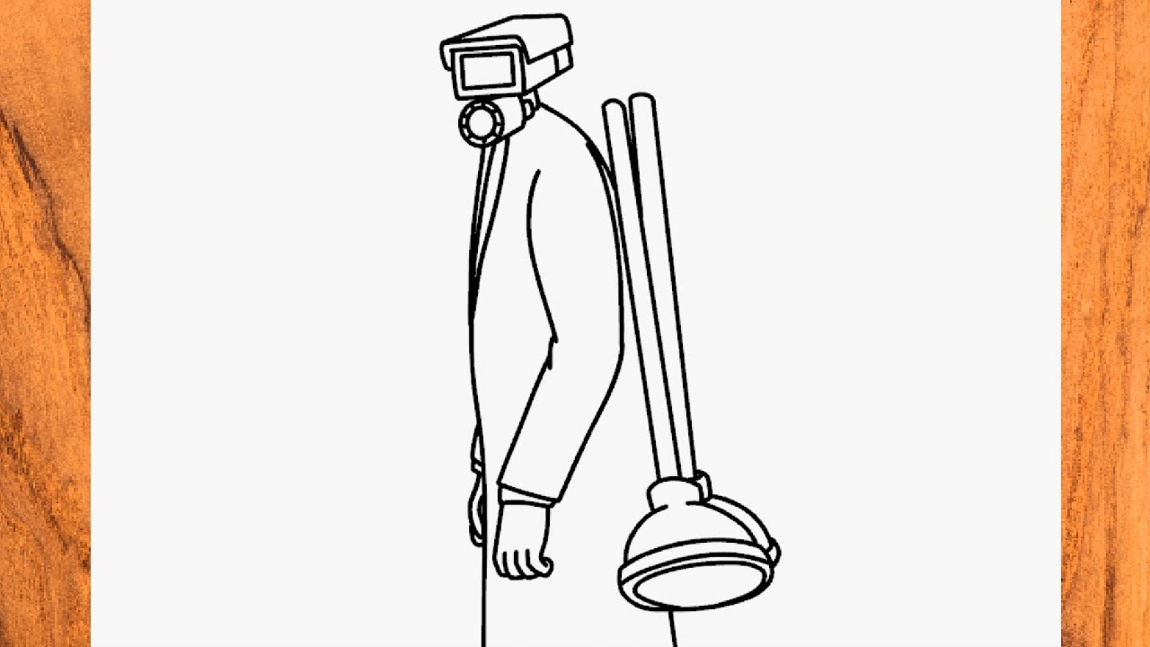 How to draw Cameraman with plunger step by step from Skibidi Toilet ...