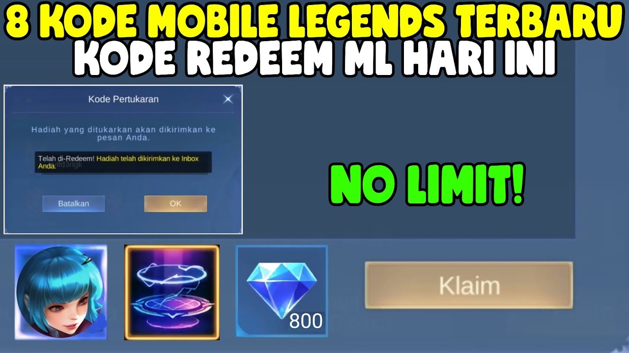 CEPAT AMBIL! 8 KODE REDEEM ML TERBARU KODE REDEEM MOBILE LEGENDS KODE ...