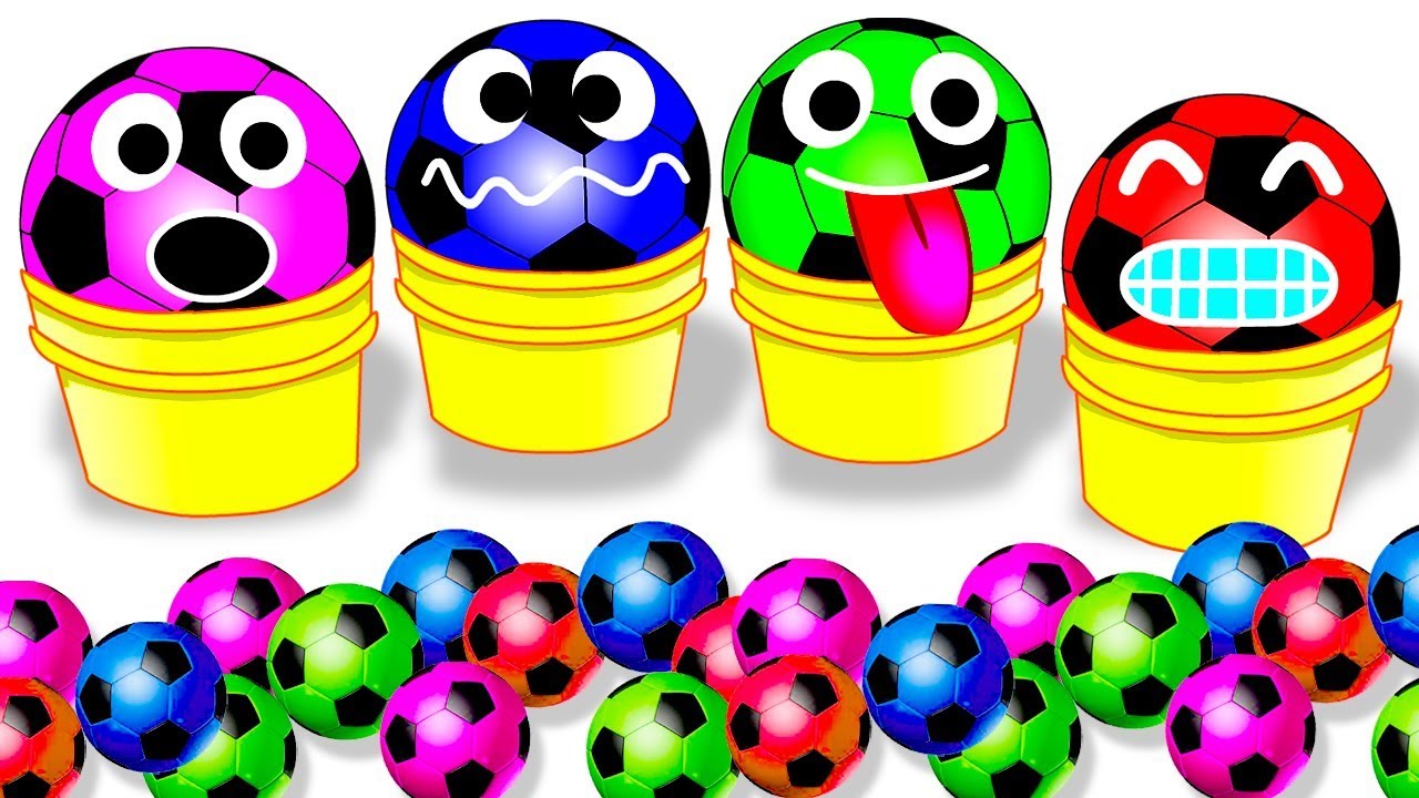 NOVO! APRENDENDO AS CORES COM COM BOLAS DE FUTEBOL COLORIDAS | CORES EM ...