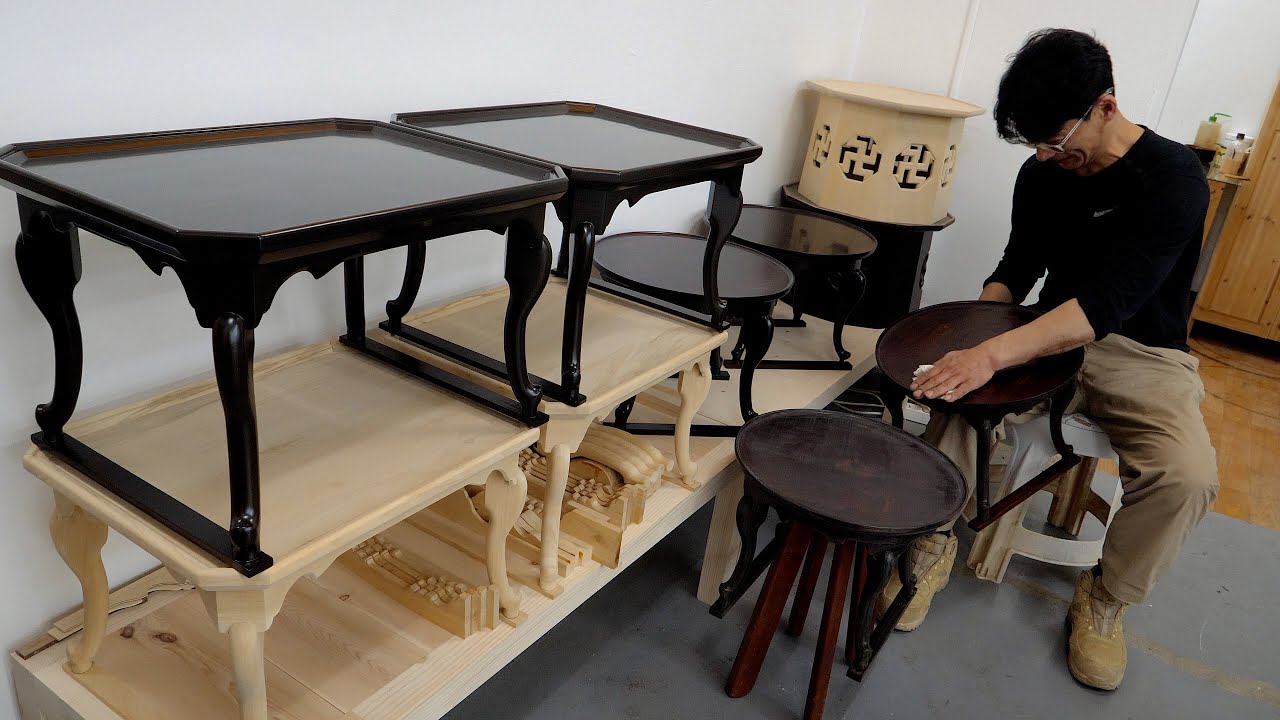 멋진 전통 소반 만드는 과정. 놀라운 한국의 목공방 / Amazing Korean woodworking shop - YouTube