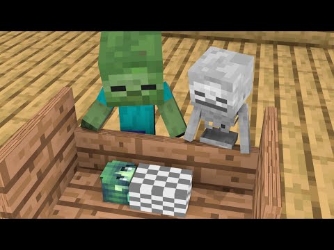 Baby Skeleton and Baby Zombie Life Story - Minecraft Animation
