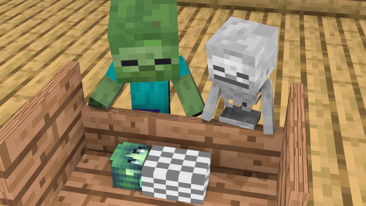 Baby Skeleton and Baby Zombie Life Story - Minecraft Animation - YouTube