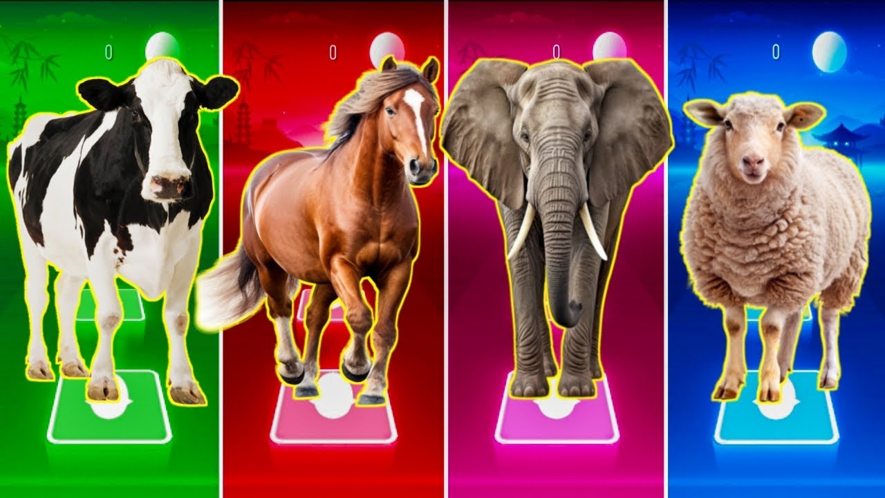 Funny Cow🐄 🆚 Funny Horse🐎 🆚 Funny Mammoth🦣 🆚 Funny Goat🐐Tiles Hop EDM Rush🎶 #tileshop # ...
