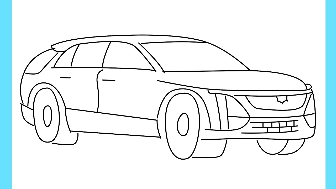 How to draw Cadillac LYRIQ step by step for beginners - YouTube
