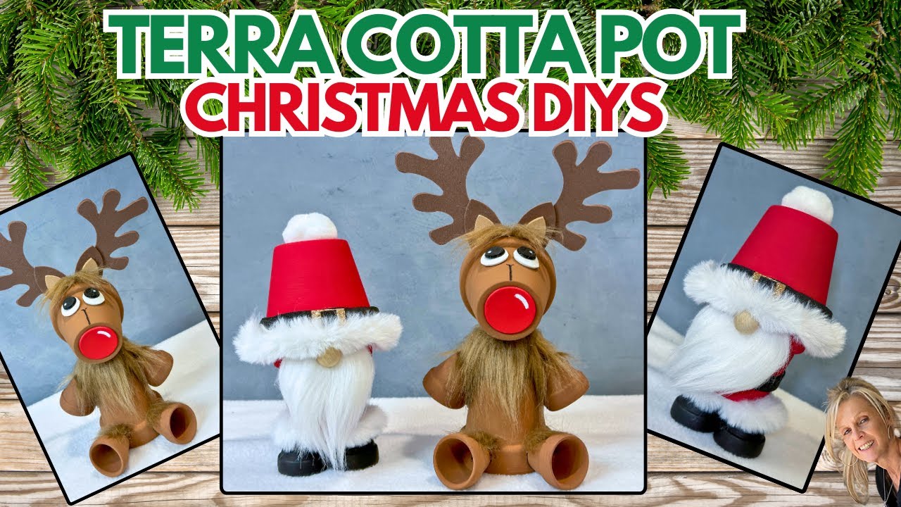 Diy: Adorable Terra Cotta Pot Santa And Reindeer Tutorial - YouTube