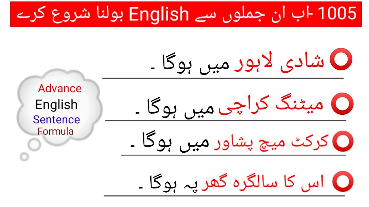 English Sentence Formula Structure - 1005 || english conversation ...