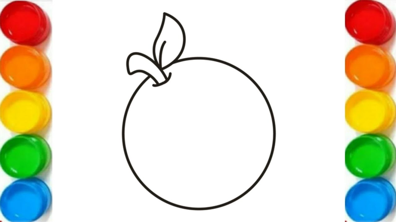 How to draw a cute orange🍊 for kids/ #orange #drawing #fruits #colors ...